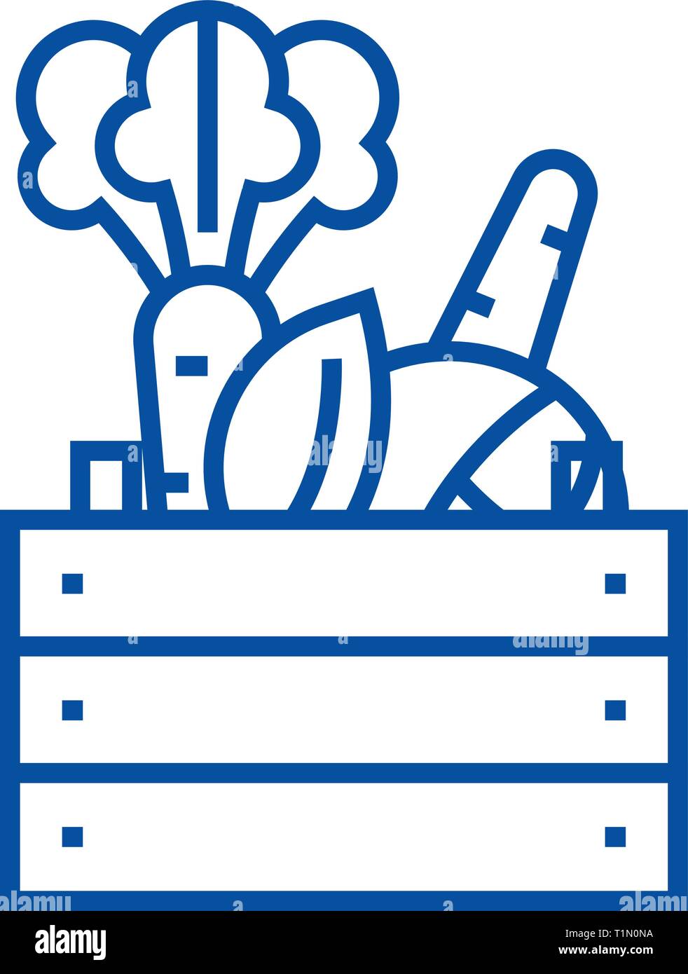 Farmer products line icon concept. Farmer products flat vector symbol ...