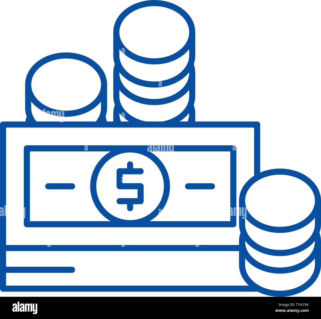 Financial contributions line icon concept. Financial contributions flat ...