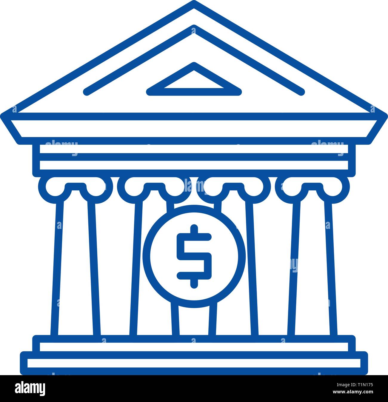 Financial organization line icon concept. Financial organization flat ...