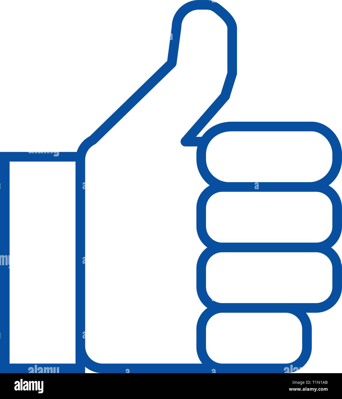 Finger up line icon concept. Finger up flat vector symbol, sign ...