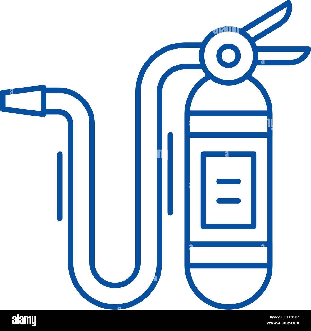 Fire extinguisher line icon concept. Fire extinguisher flat vector ...