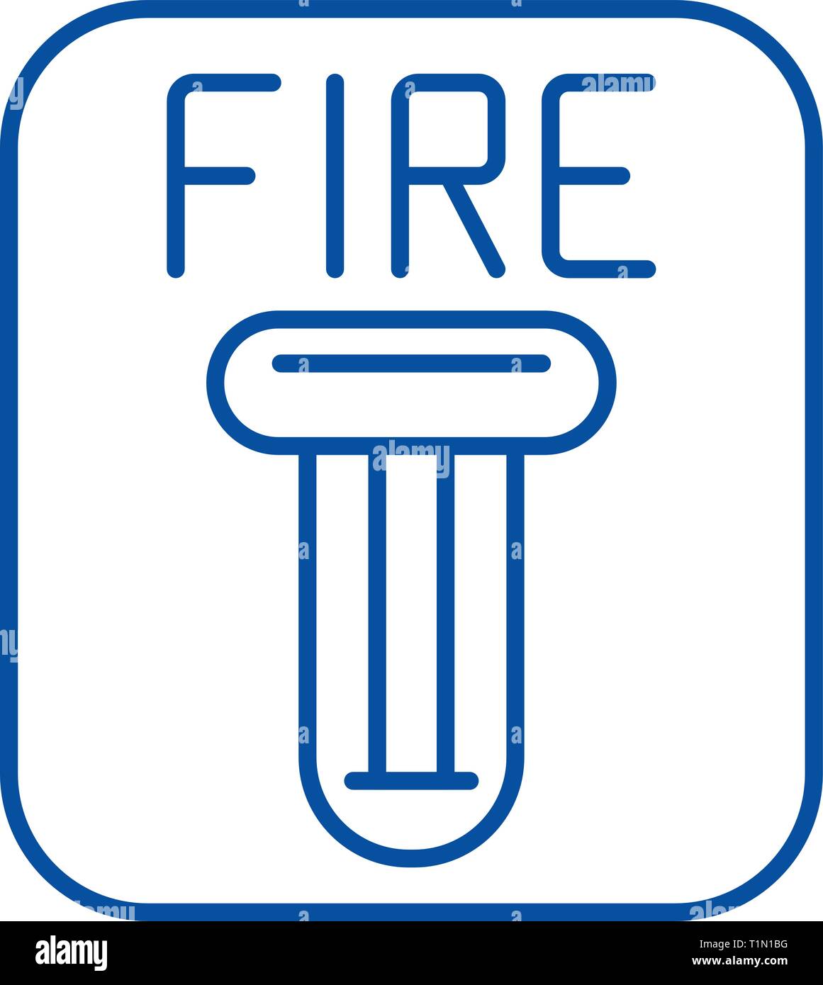 Fire safety line icon concept. Fire safety flat vector symbol, sign ...