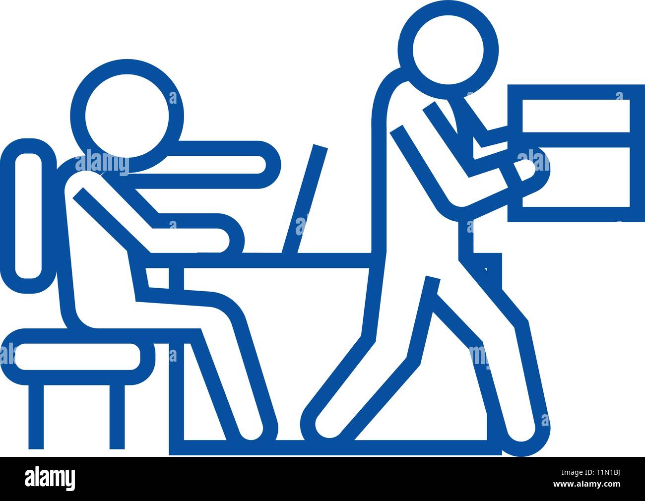 Fired from job line icon concept. Fired from job flat vector symbol ...