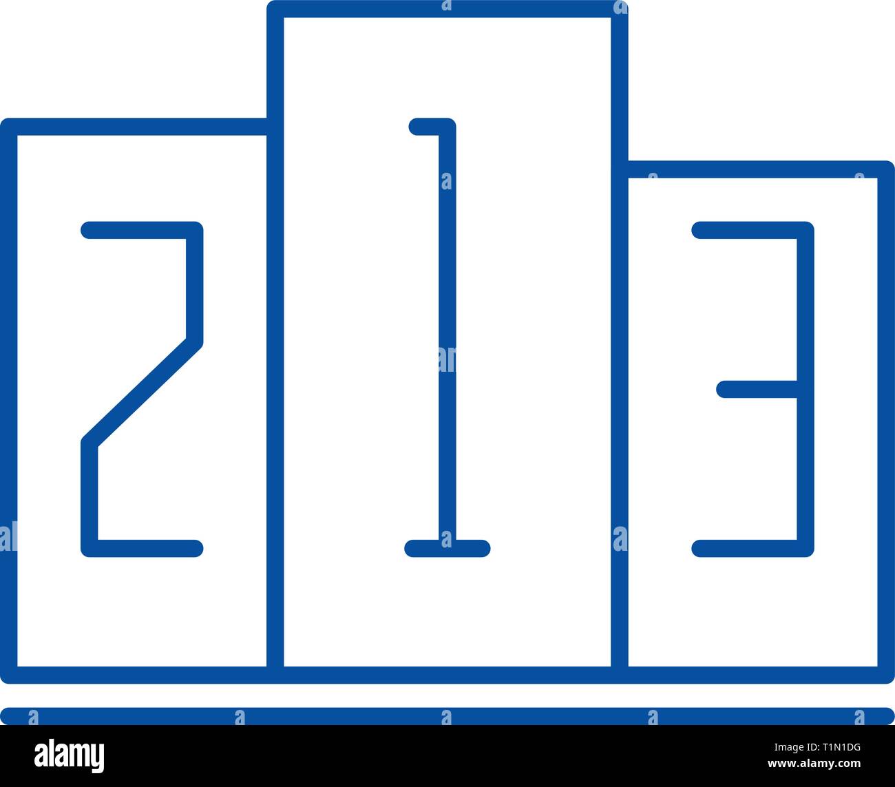 First, second and third place line icon concept. First, second and ...