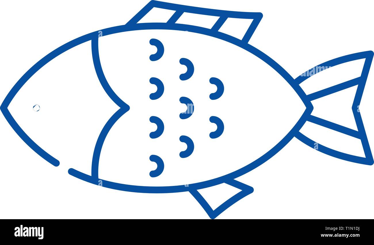 Fish line icon concept. Fish flat vector symbol, sign, outline ...