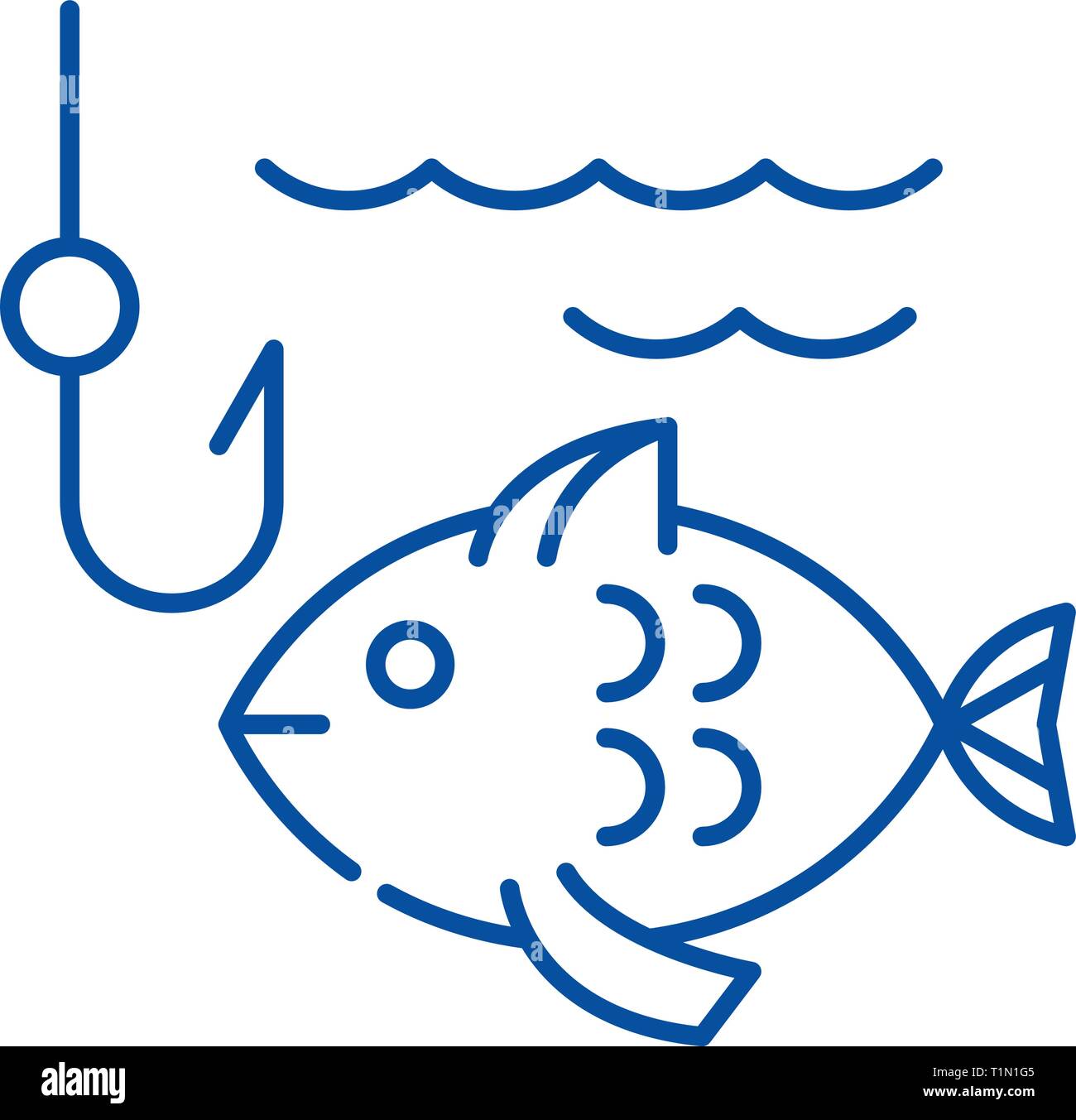 Fishing line icon concept. Fishing flat vector symbol, sign, outline ...
