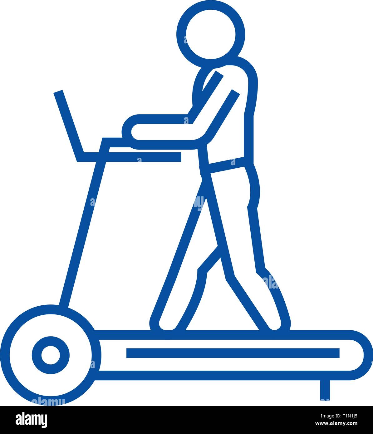 Fitness treadmill line icon concept. Fitness treadmill flat vector ... Fitness treadmill line icon concept. Fitness treadmill flat vector ...