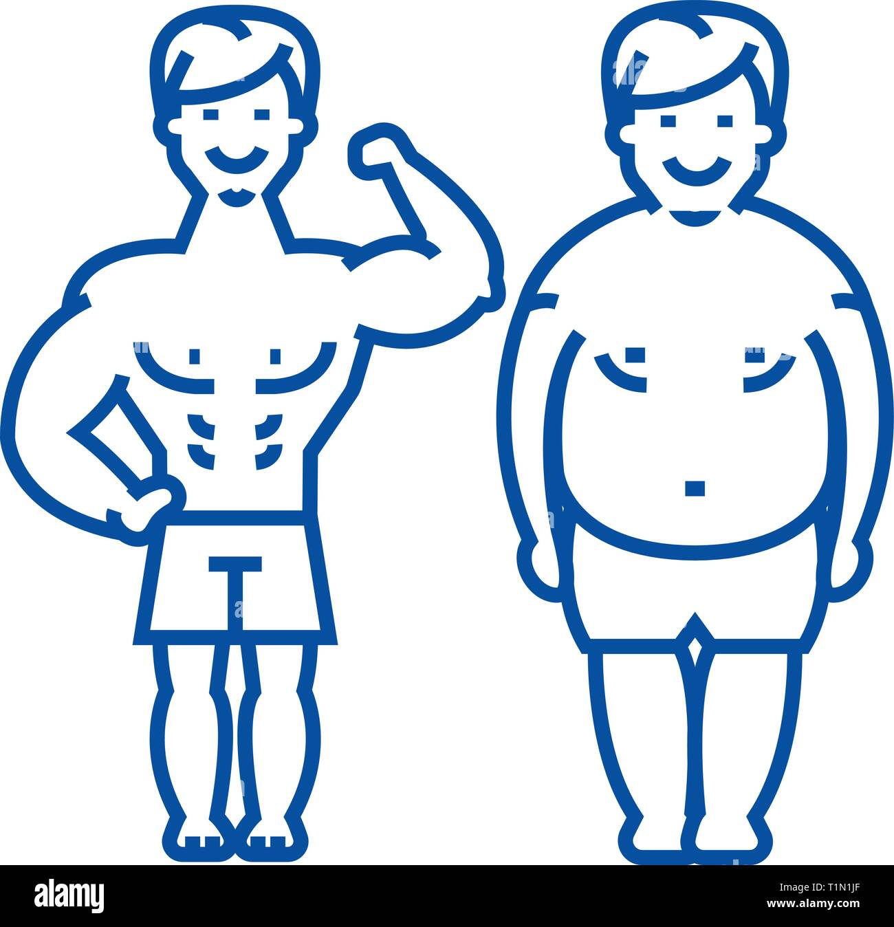 Thin man and fat woman Stock Vector Images - Alamy