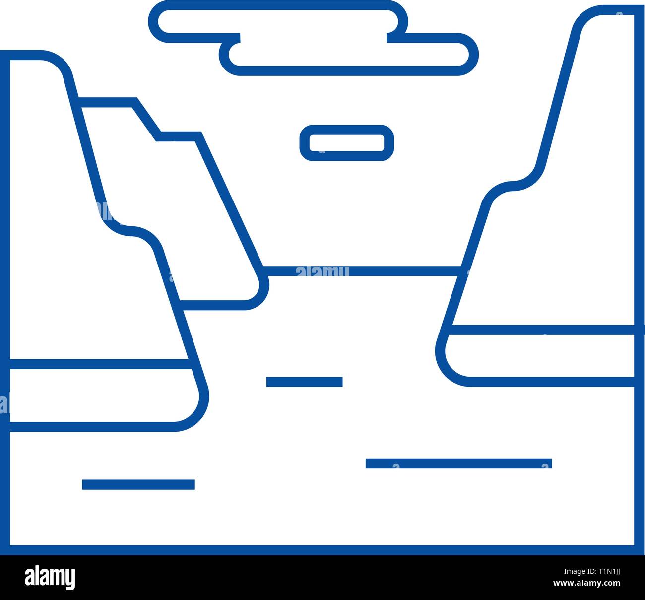 Fjord line icon concept. Fjord flat vector symbol, sign, outline ...