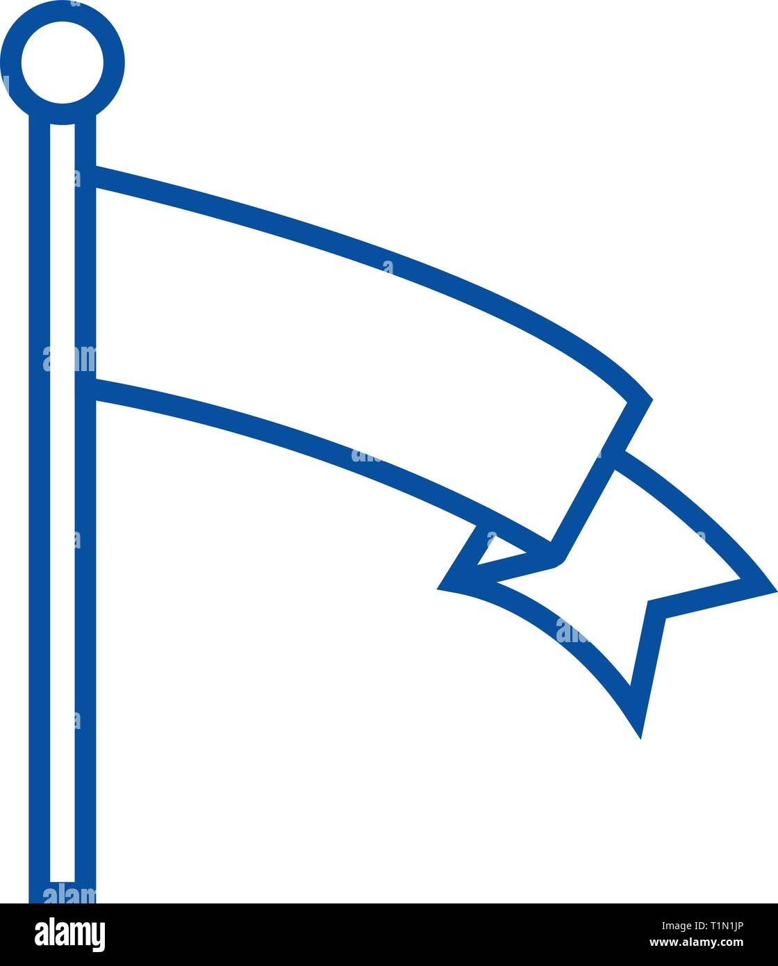 Flag of achievement line icon concept. Flag of achievement flat vector ...