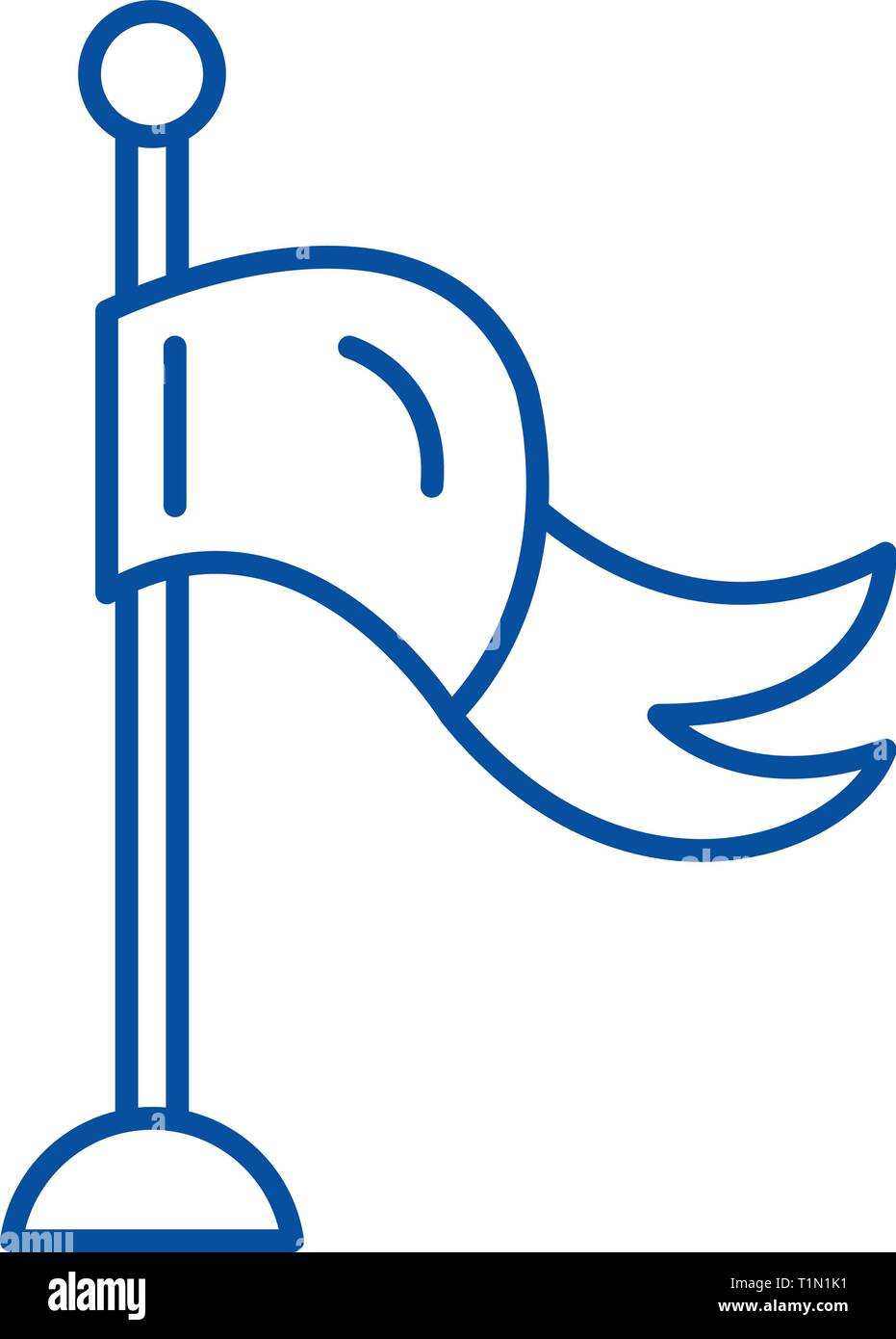 Flag of success line icon concept. Flag of success flat vector symbol ...