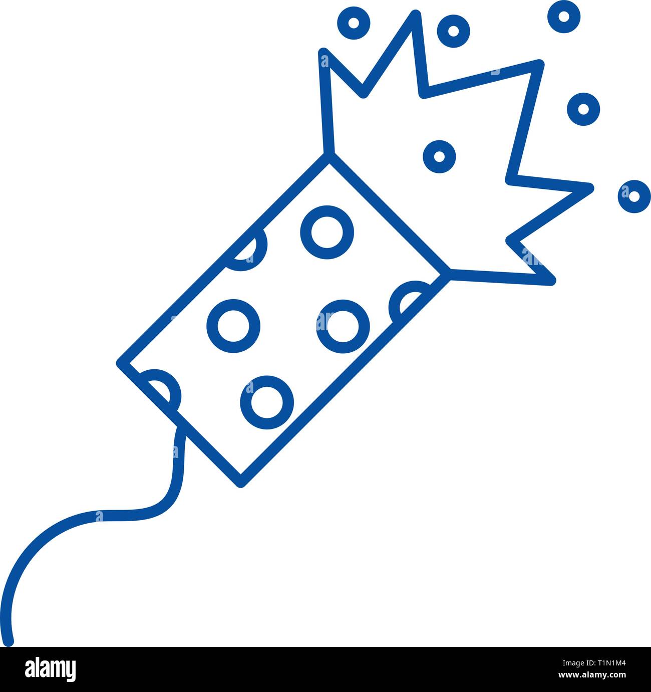 Flapper new year line icon concept. Flapper new year flat vector symbol ...