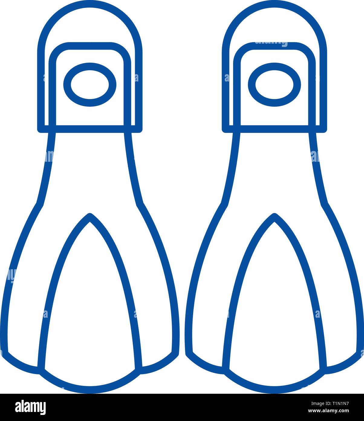 Flippers line icon concept. Flippers flat vector symbol, sign, outline ...