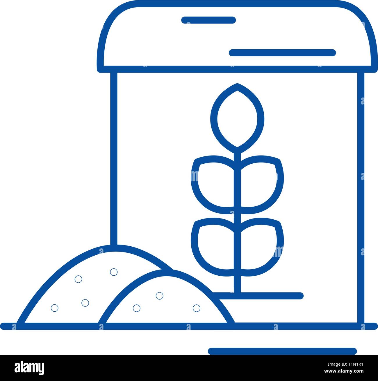 Flour line icon concept. Flour flat vector symbol, sign, outline ...