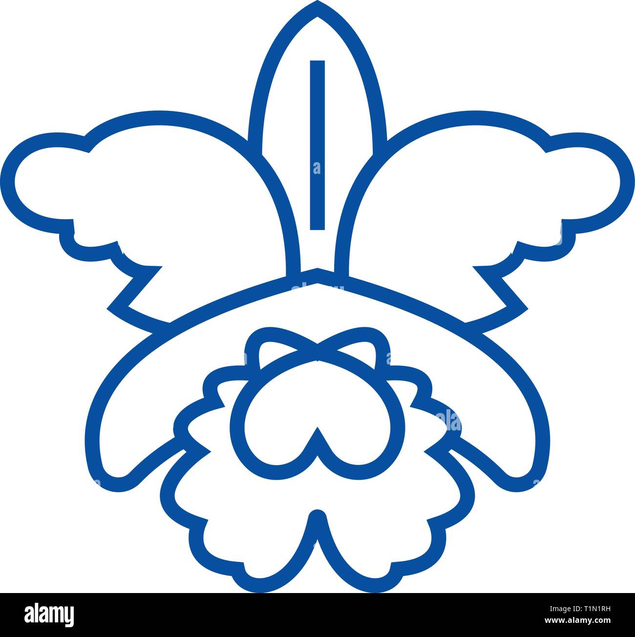 Flower,orchid line icon concept. Flower,orchid flat vector symbol, sign ...