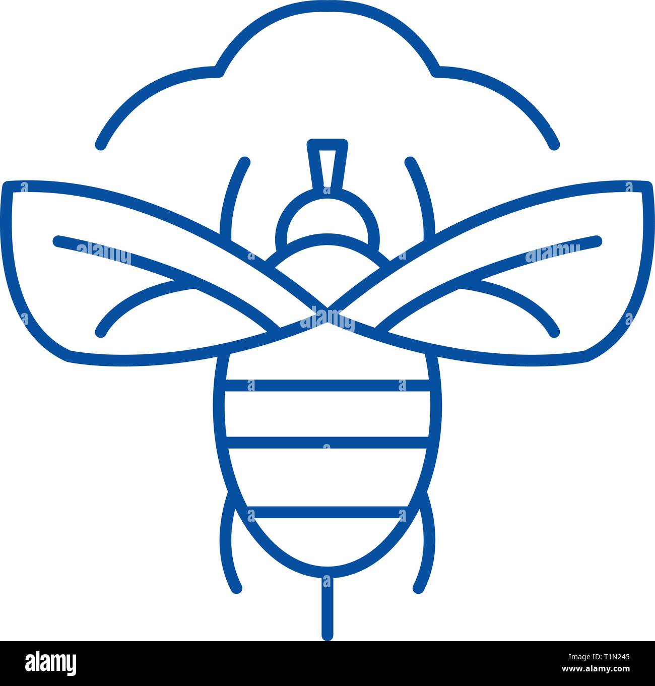 Fly line icon concept. Fly flat vector symbol, sign, outline ...