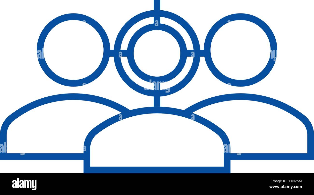 Focus on avatar line icon concept. Focus on avatar flat vector symbol ...