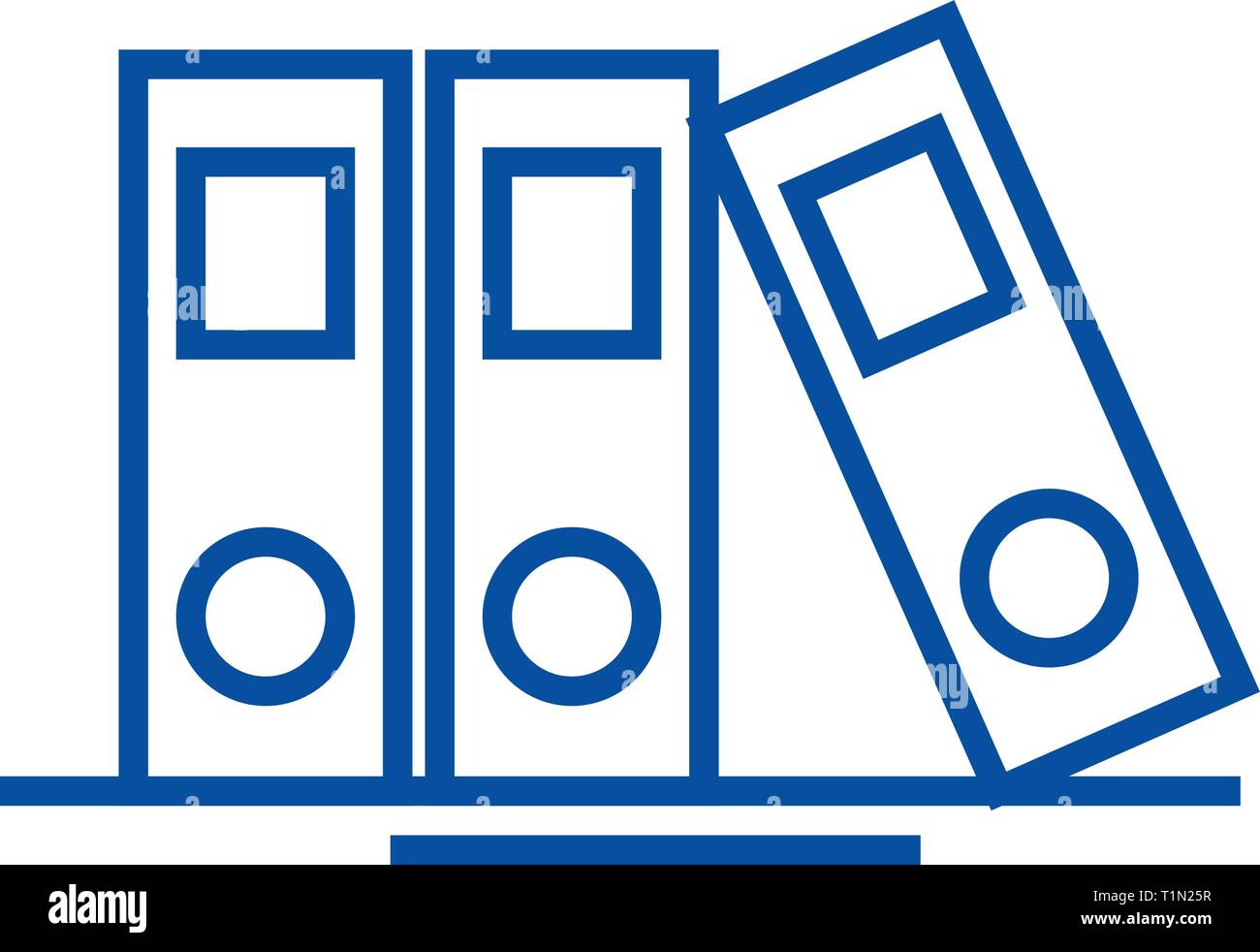 Folders and files line icon concept. Folders and files flat vector ...