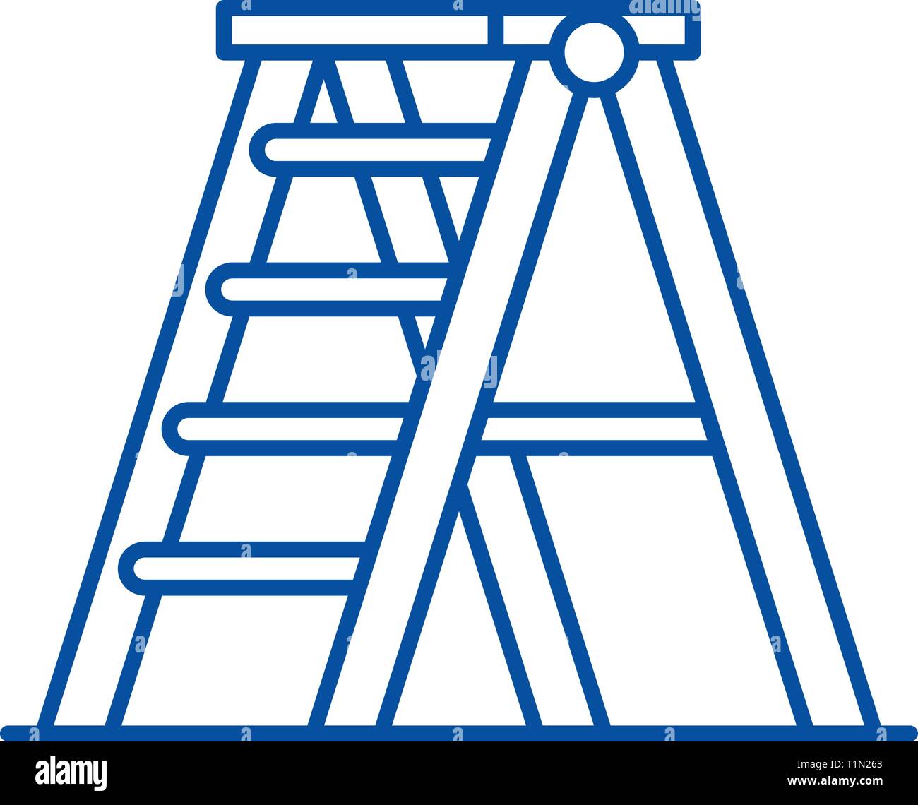 Folding ladder line icon concept. Folding ladder flat vector symbol ...