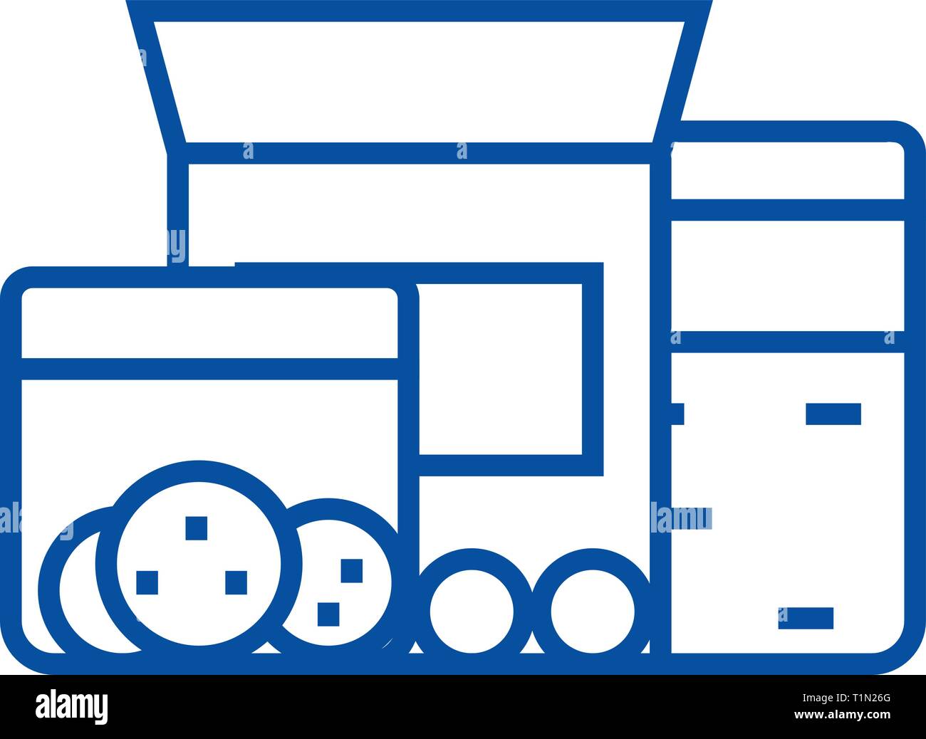 Food storage line icon concept. Food storage flat vector symbol, sign ...