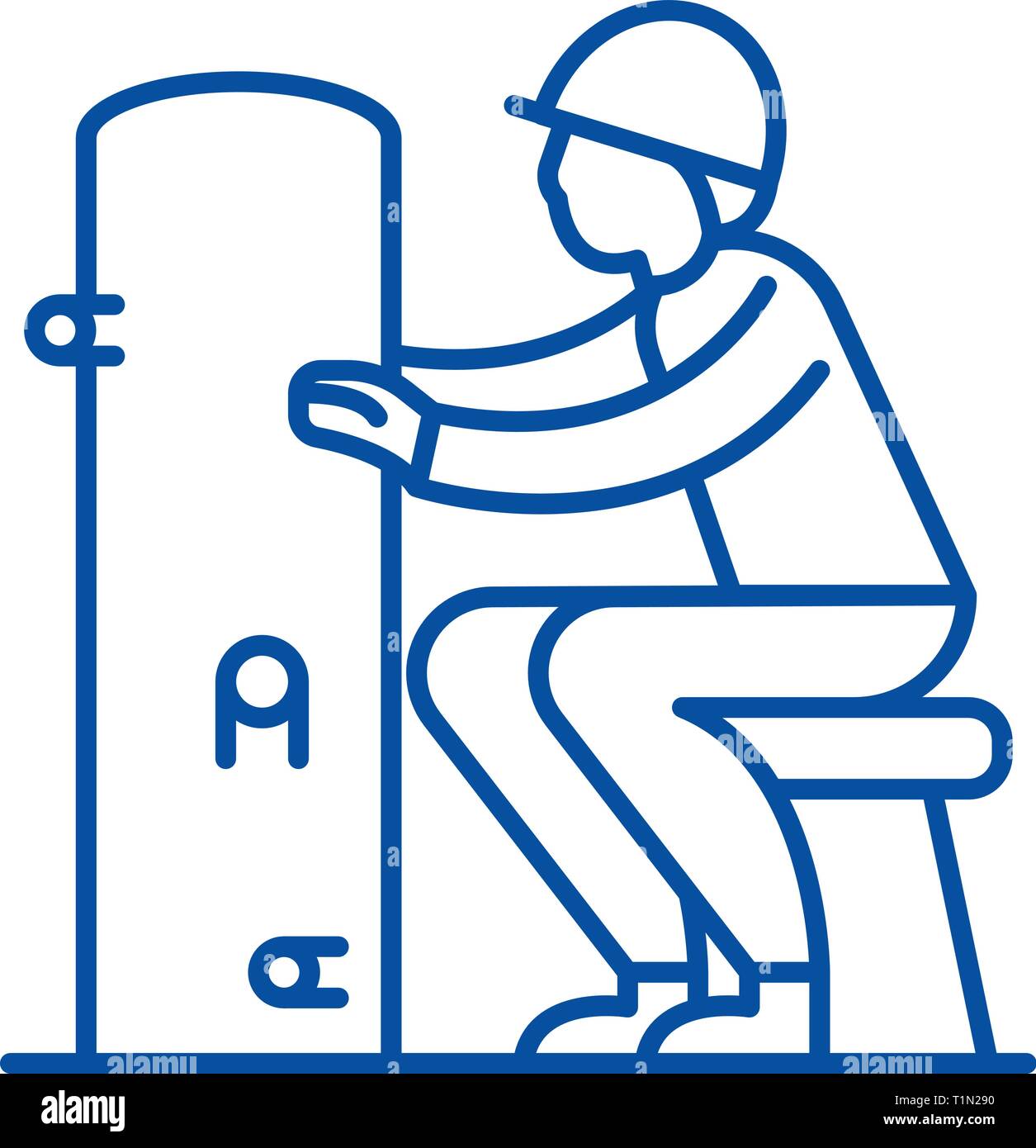 Foreman line icon concept. Foreman flat vector symbol, sign, outline illustration Stock Vector ...