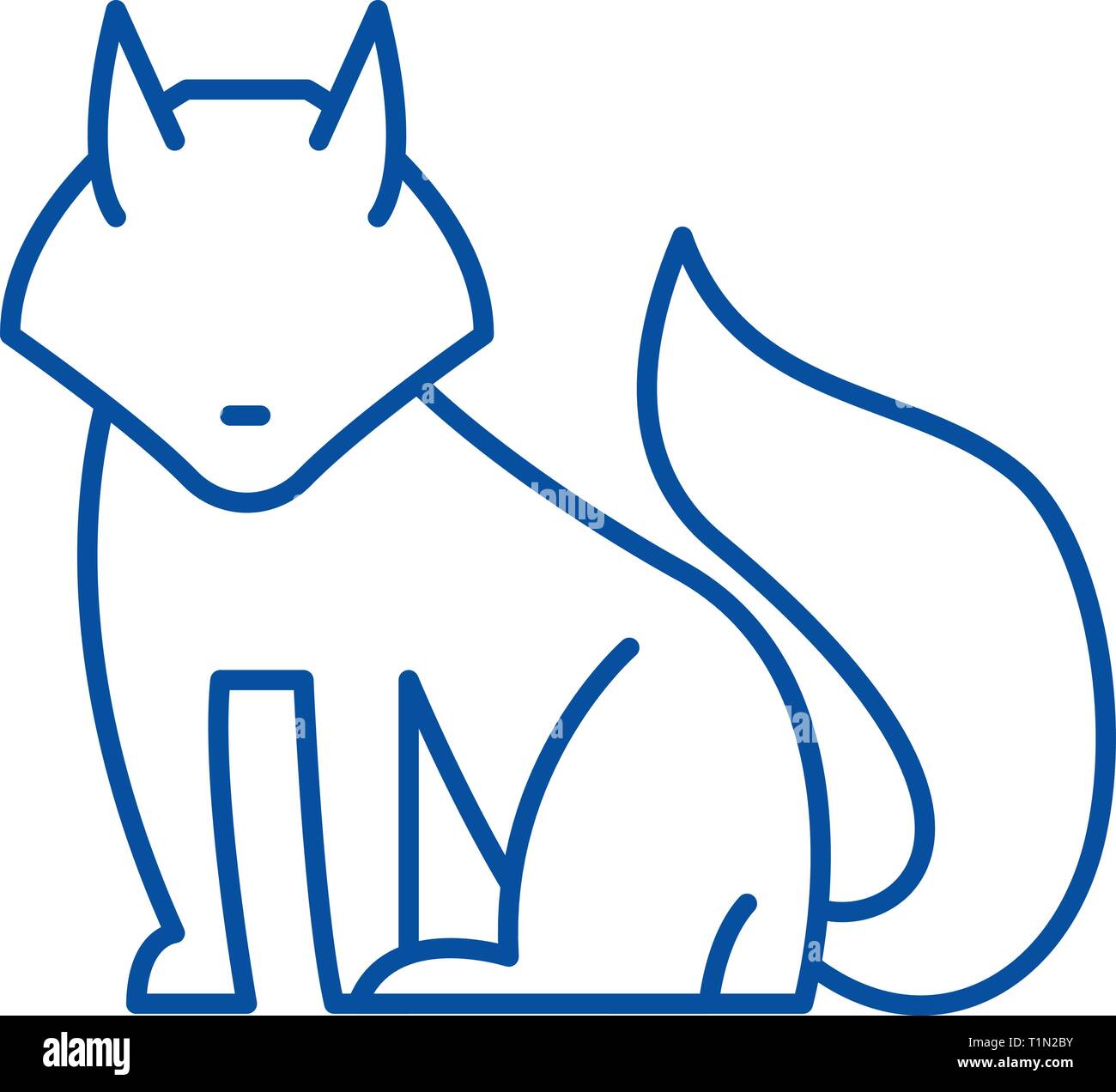 Fox line icon concept. Fox flat vector symbol, sign, outline ...