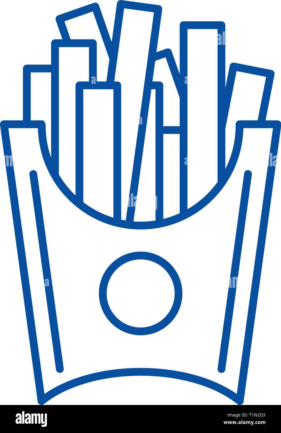 French fries line icon concept. French fries flat vector symbol, sign ...