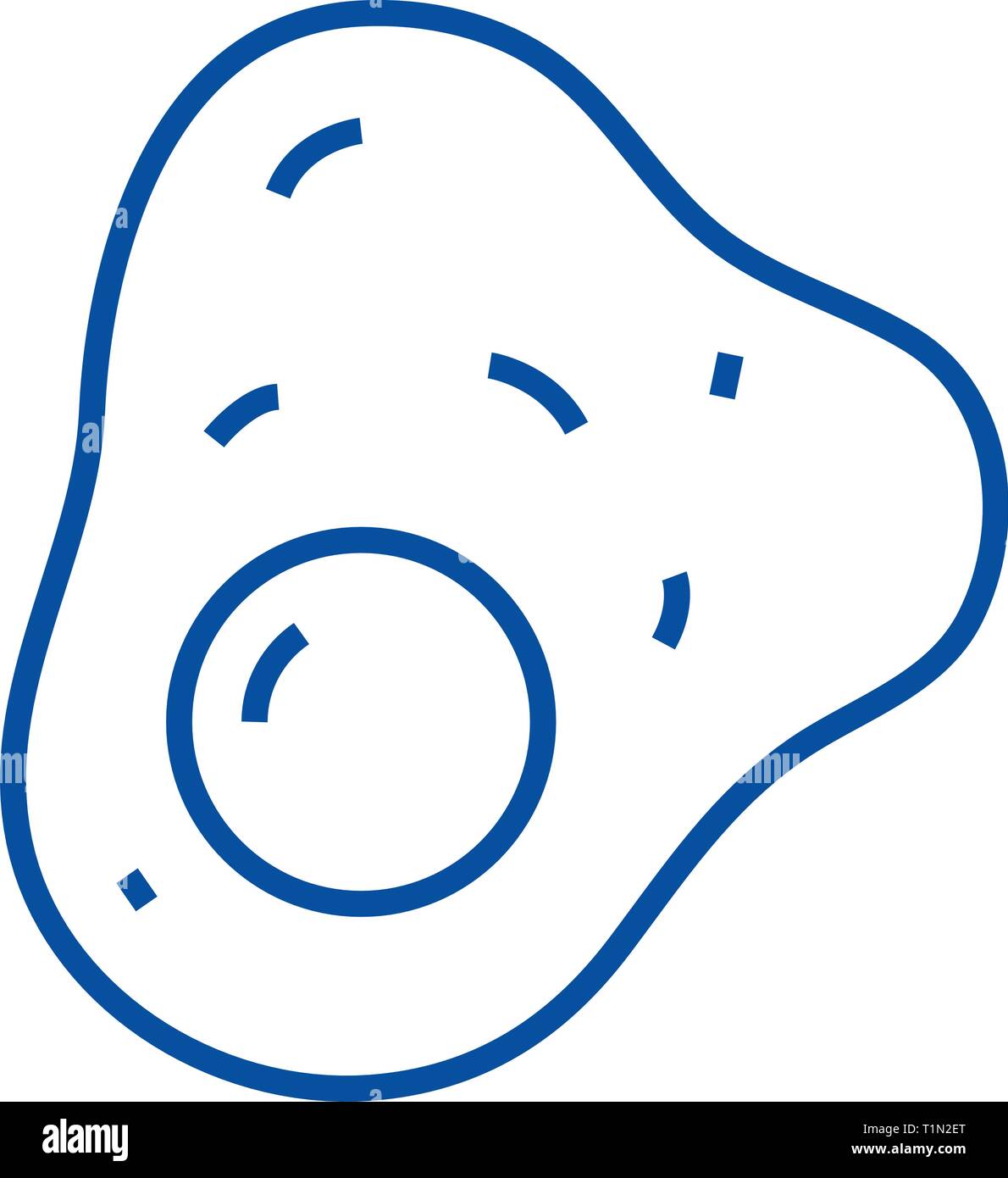 Fried eggs line icon concept. Fried eggs flat vector symbol, sign, outline illustration Stock ...