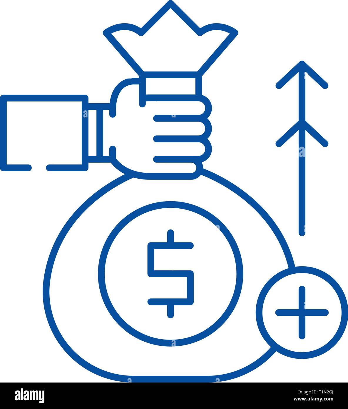 Fundraising line icon concept. Fundraising flat vector symbol, sign ...