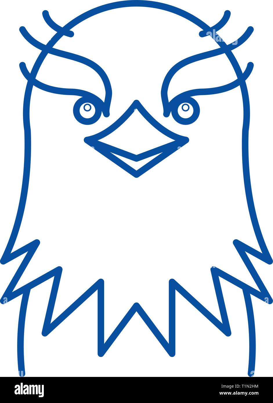 Funny eagle line icon concept. Funny eagle flat vector symbol, sign ...