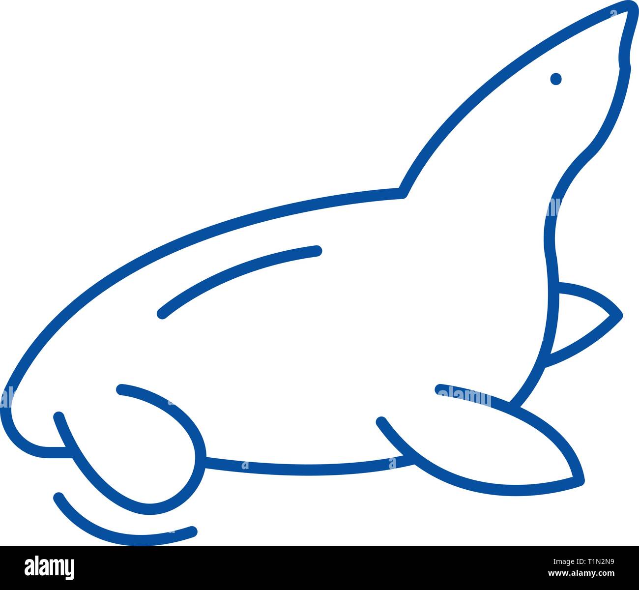 Fur seal line icon concept. Fur seal flat vector symbol, sign, outline ...