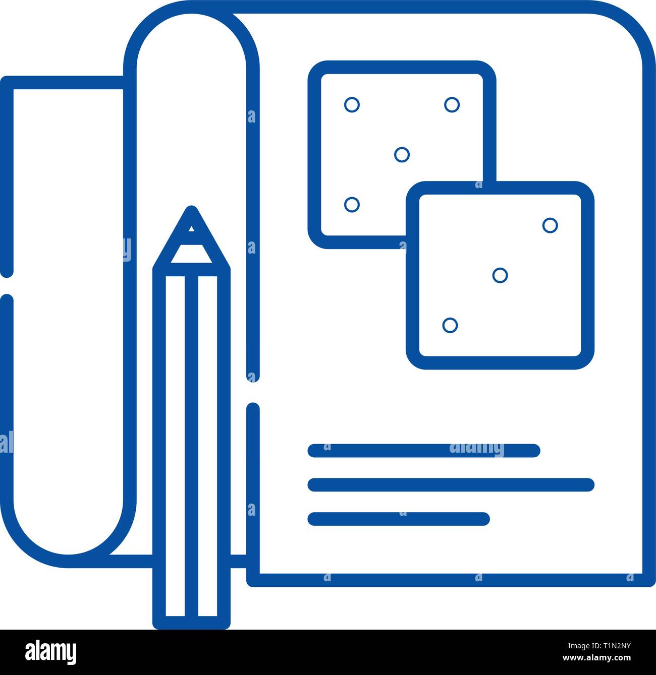 Game account line icon concept. Game account flat vector symbol, sign, outline illustration ...