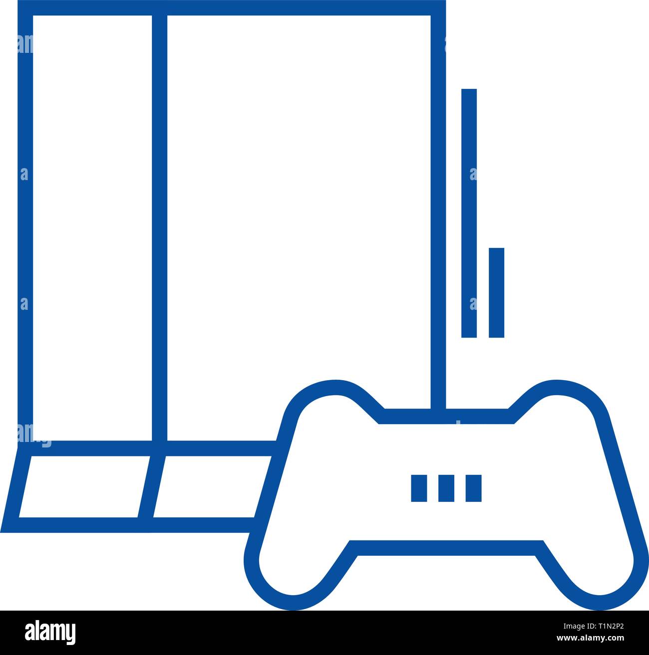 Game console illustration line icon concept. Game console illustration ...