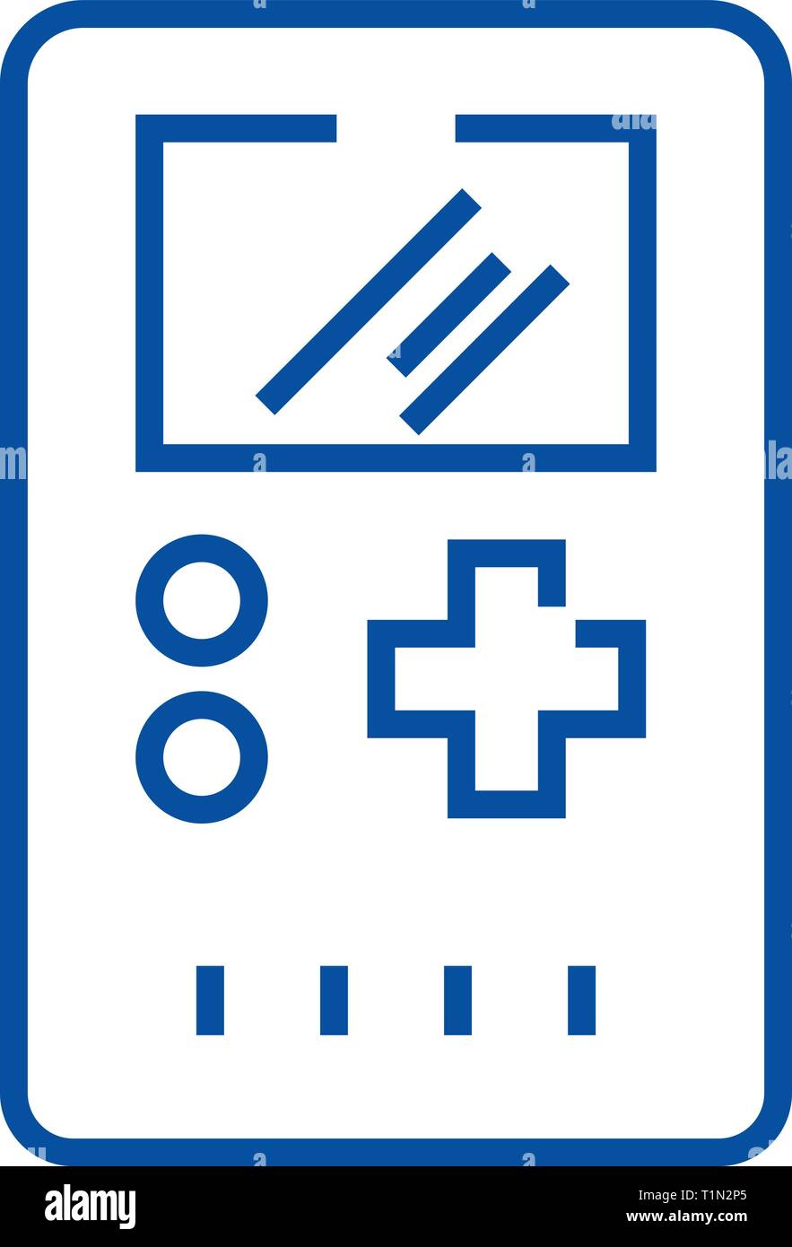 Game console symbol line icon concept. Game console symbol flat vector ...
