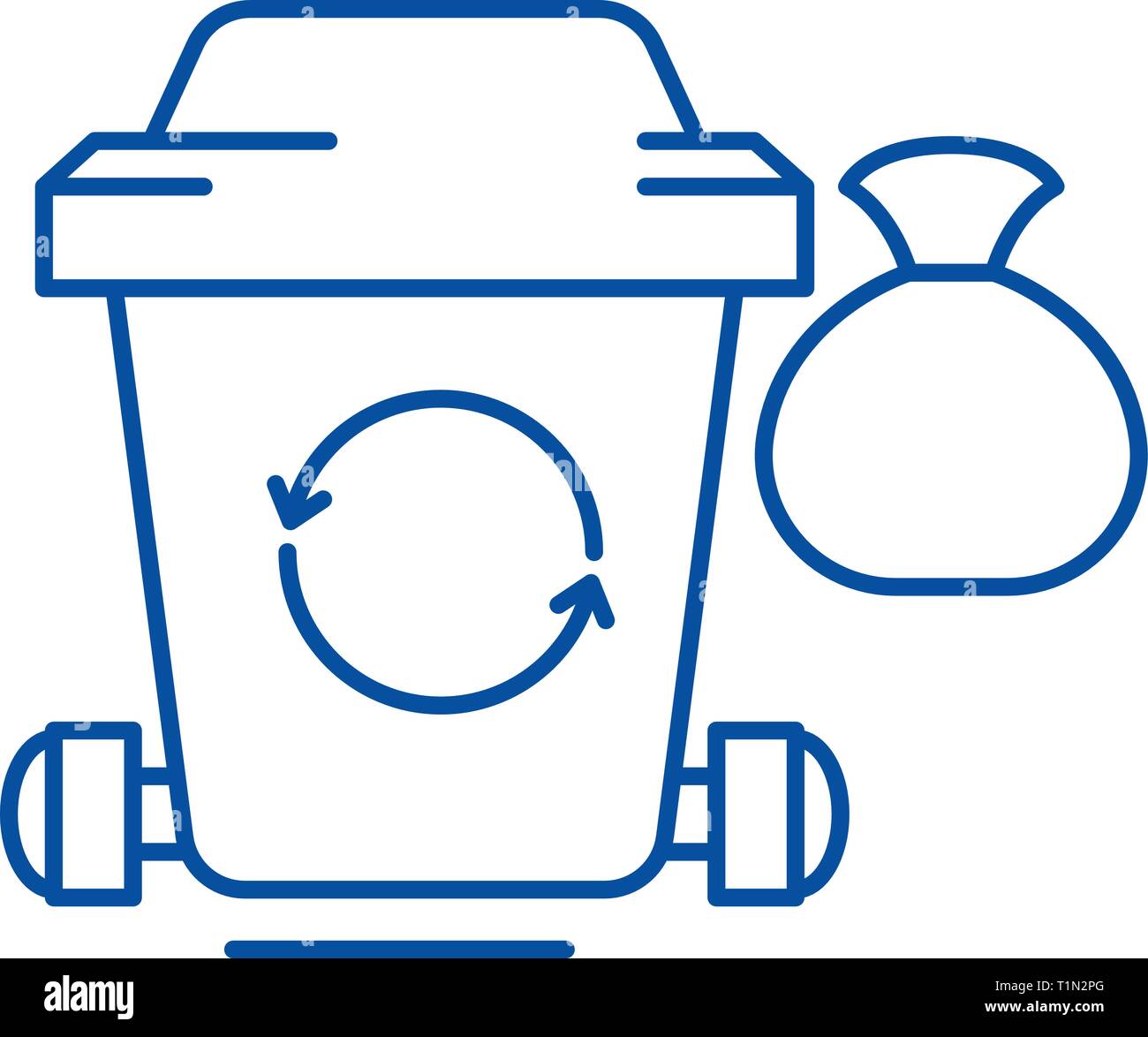 Garbage line icon concept. Garbage flat vector symbol, sign, outline ...