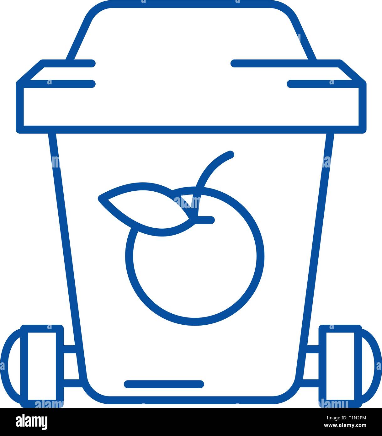 Garbage recycling line icon concept. Garbage recycling flat vector ...