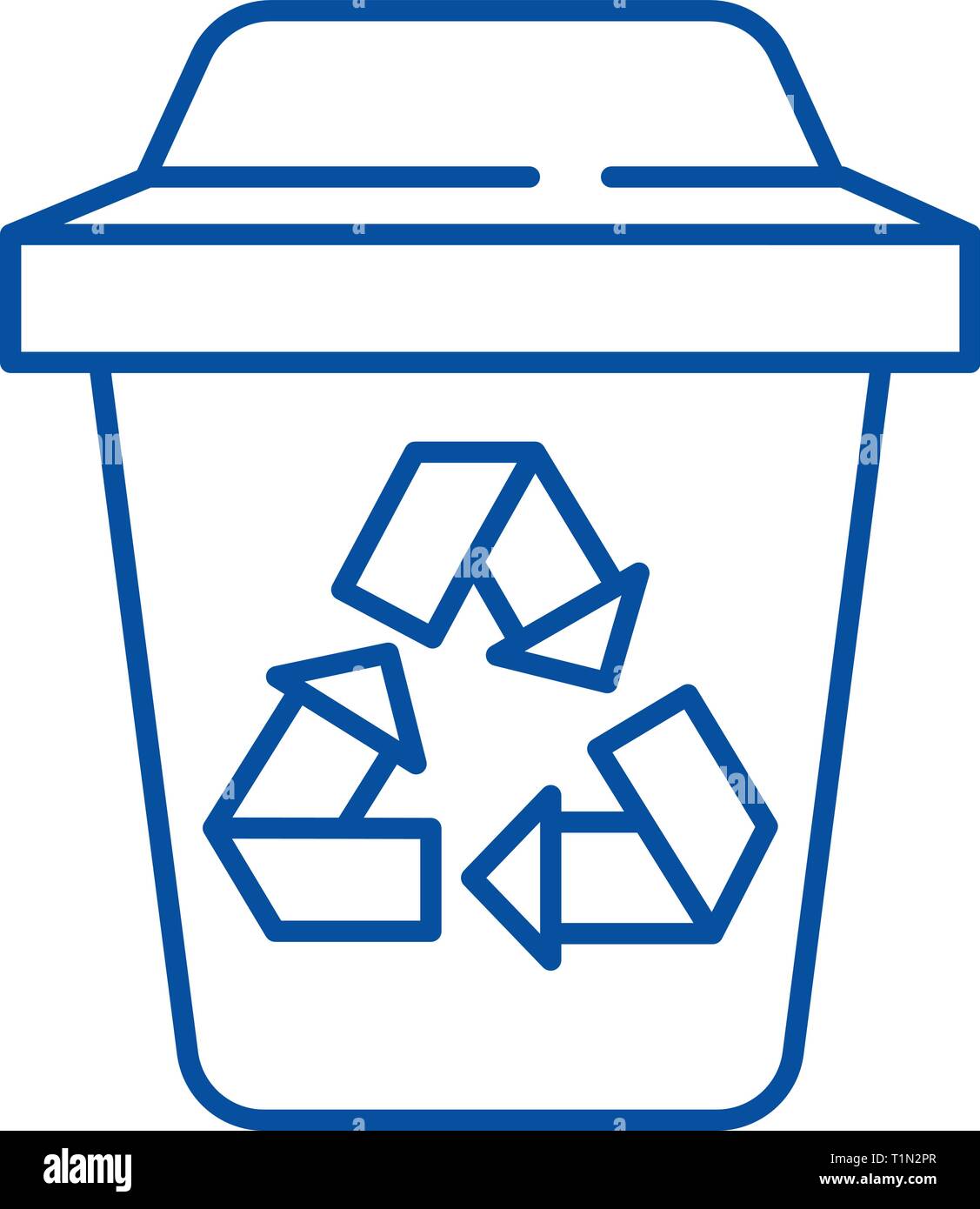 Garbage sorting line icon concept. Garbage sorting flat vector symbol ...
