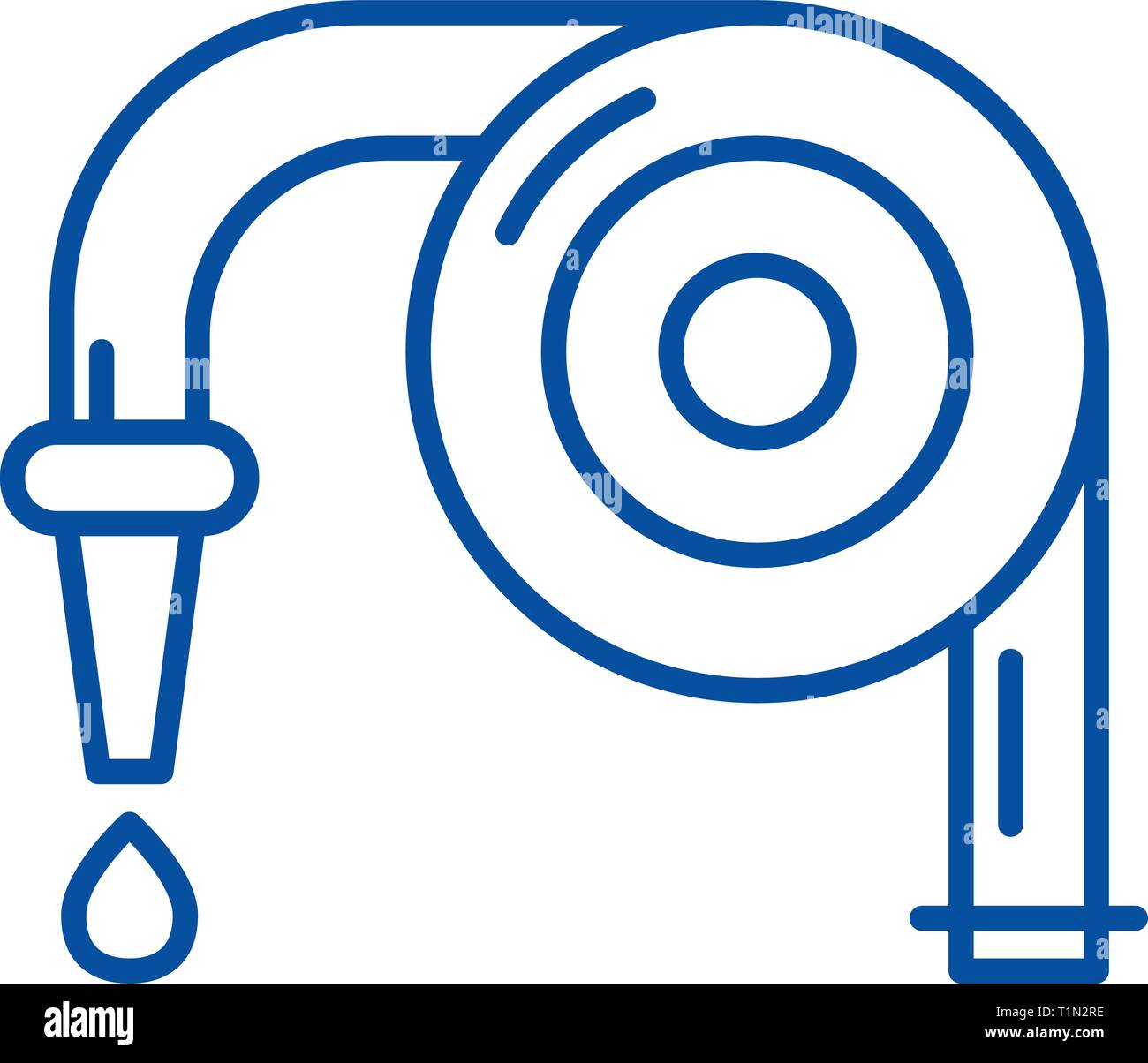 Garden hose line icon concept. Garden hose flat vector symbol, sign ...