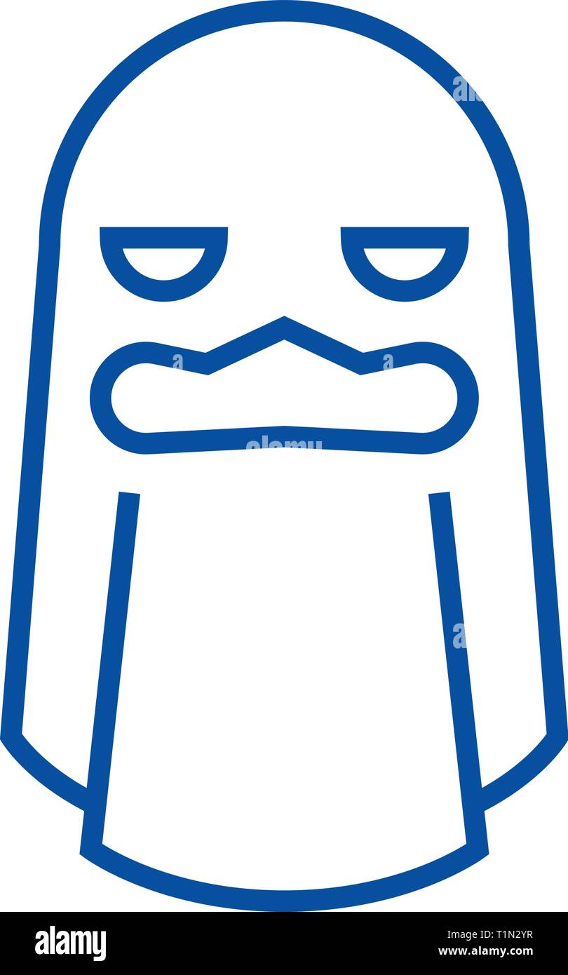 Ghost sign line icon concept. Ghost sign flat vector symbol, sign ...