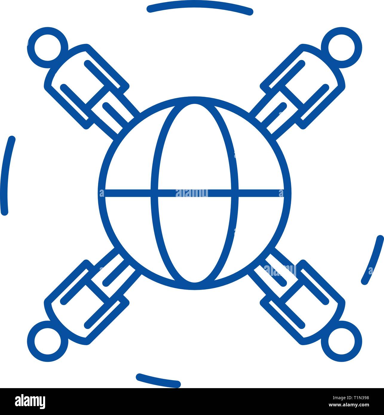 Global business networking line icon concept. Global business ...