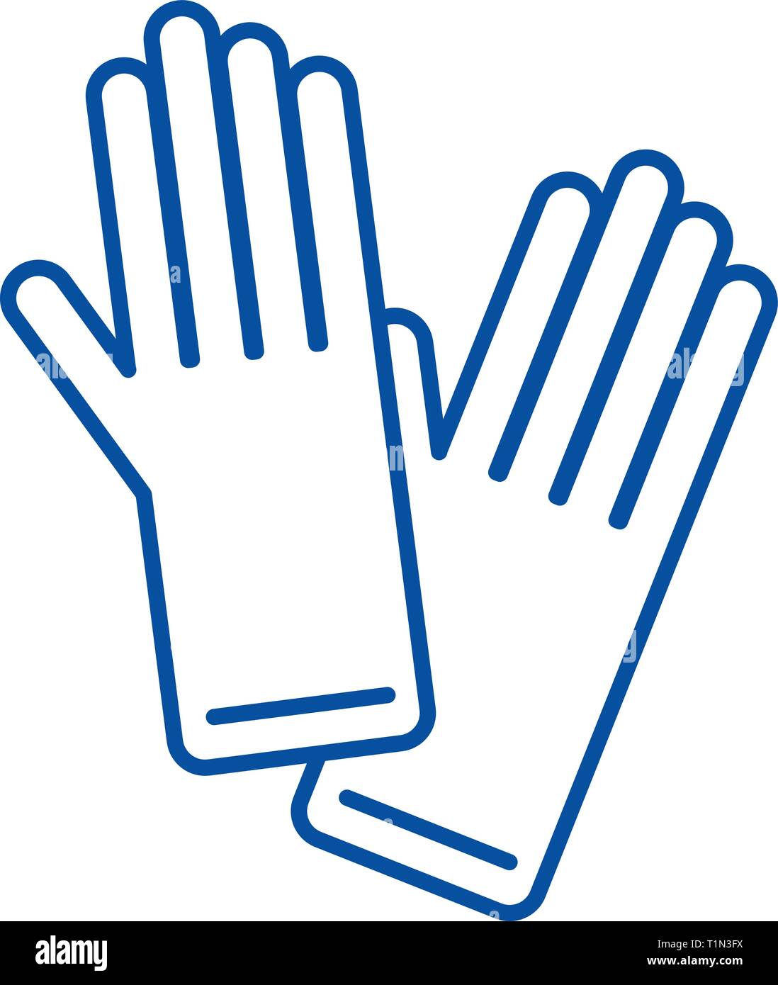 Gloves line icon concept. Gloves flat vector symbol, sign, outline ...