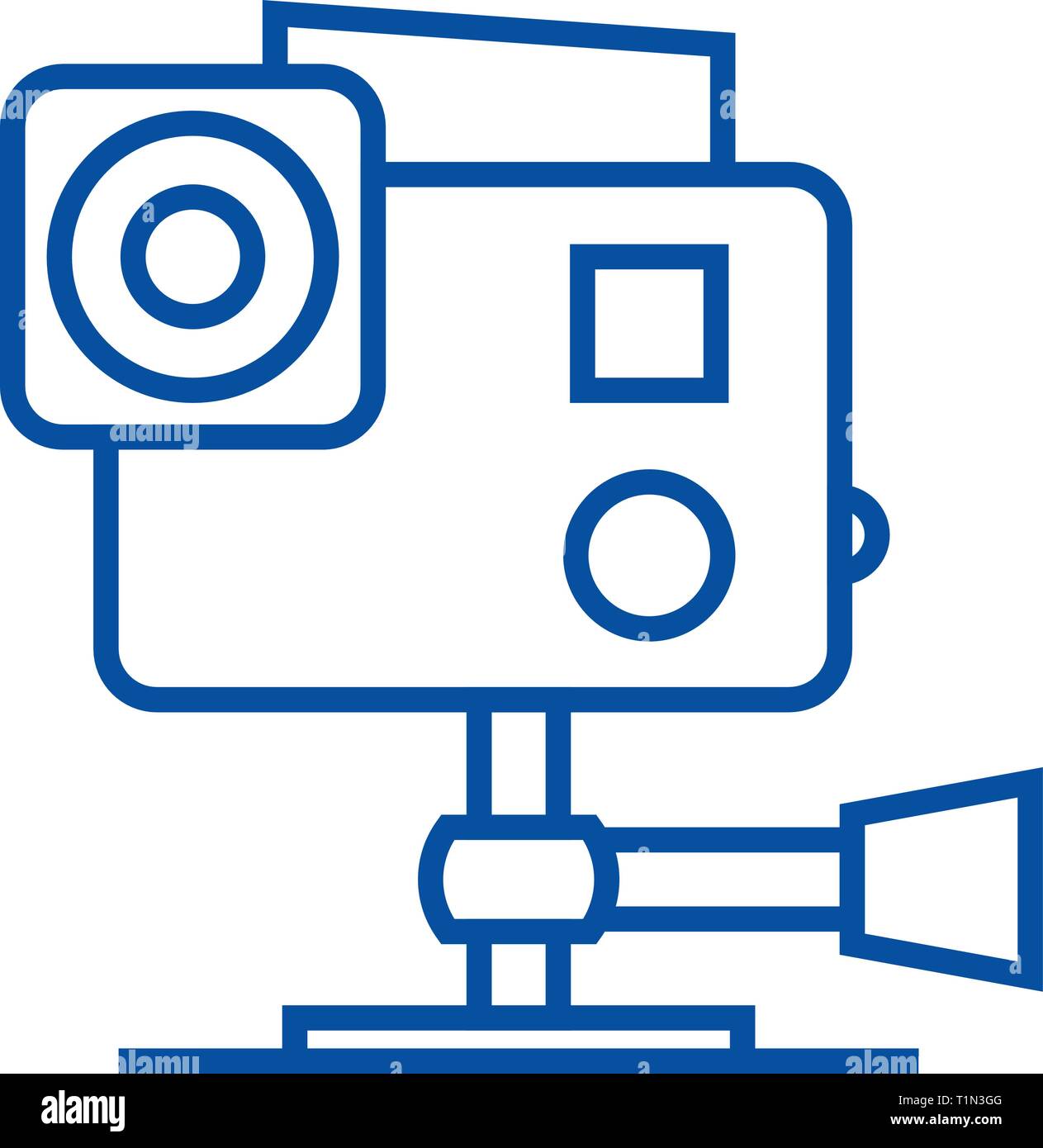 Go pro video camera line icon concept. Go pro video camera flat vector ...