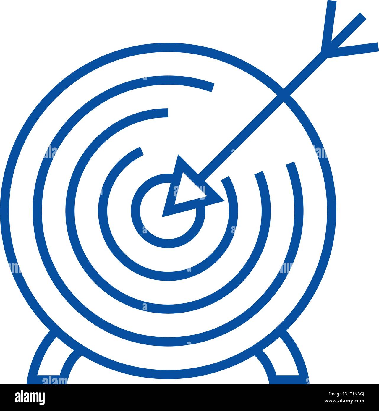 Goal target line icon concept. Goal target flat vector symbol, sign ...