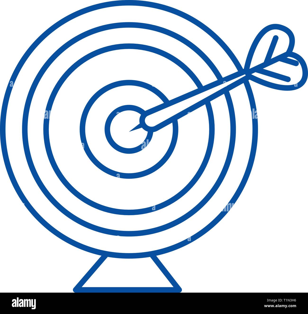 Goal target with arrow line icon concept. Goal target with arrow flat ...