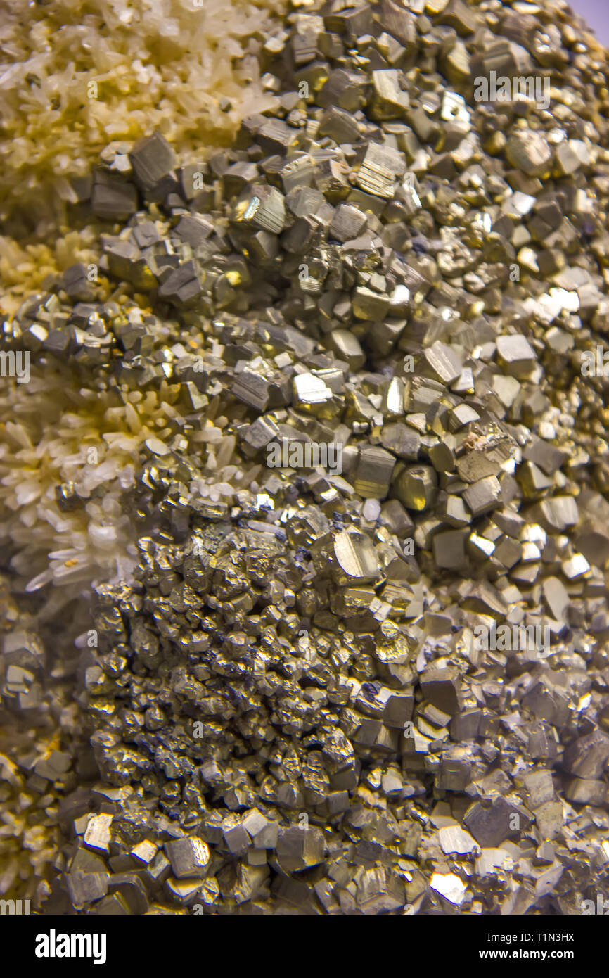 Pyrite mineral closeup Stock Photo - Alamy