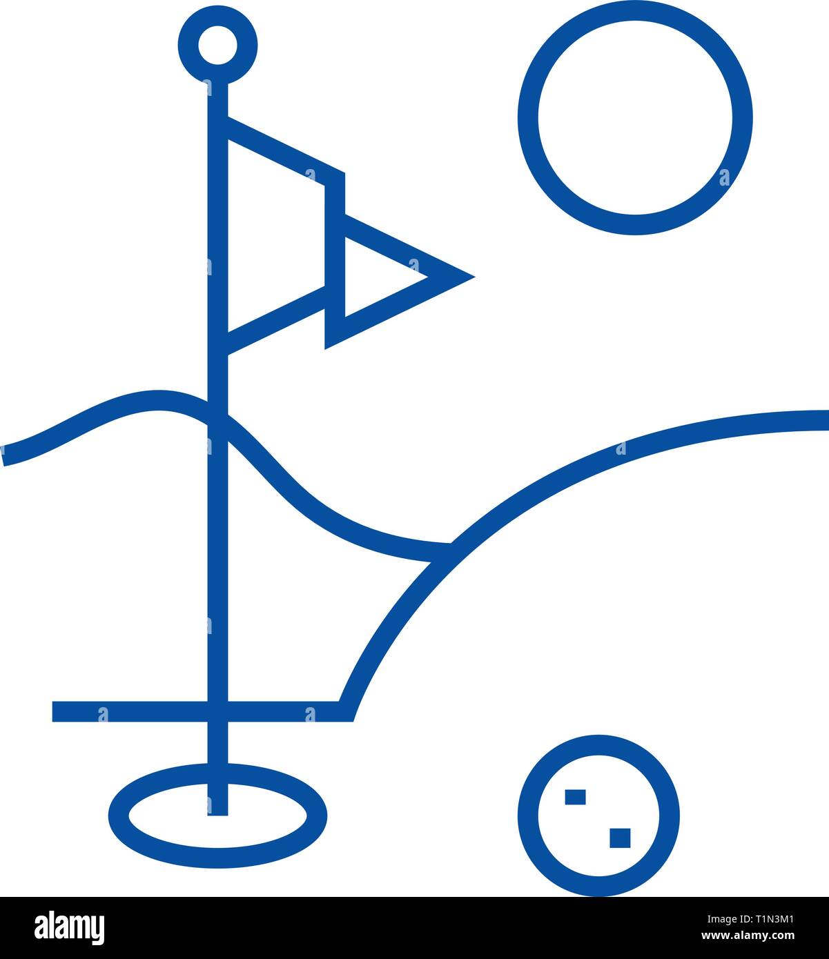 Golf field line icon concept. Golf field flat vector symbol, sign ...