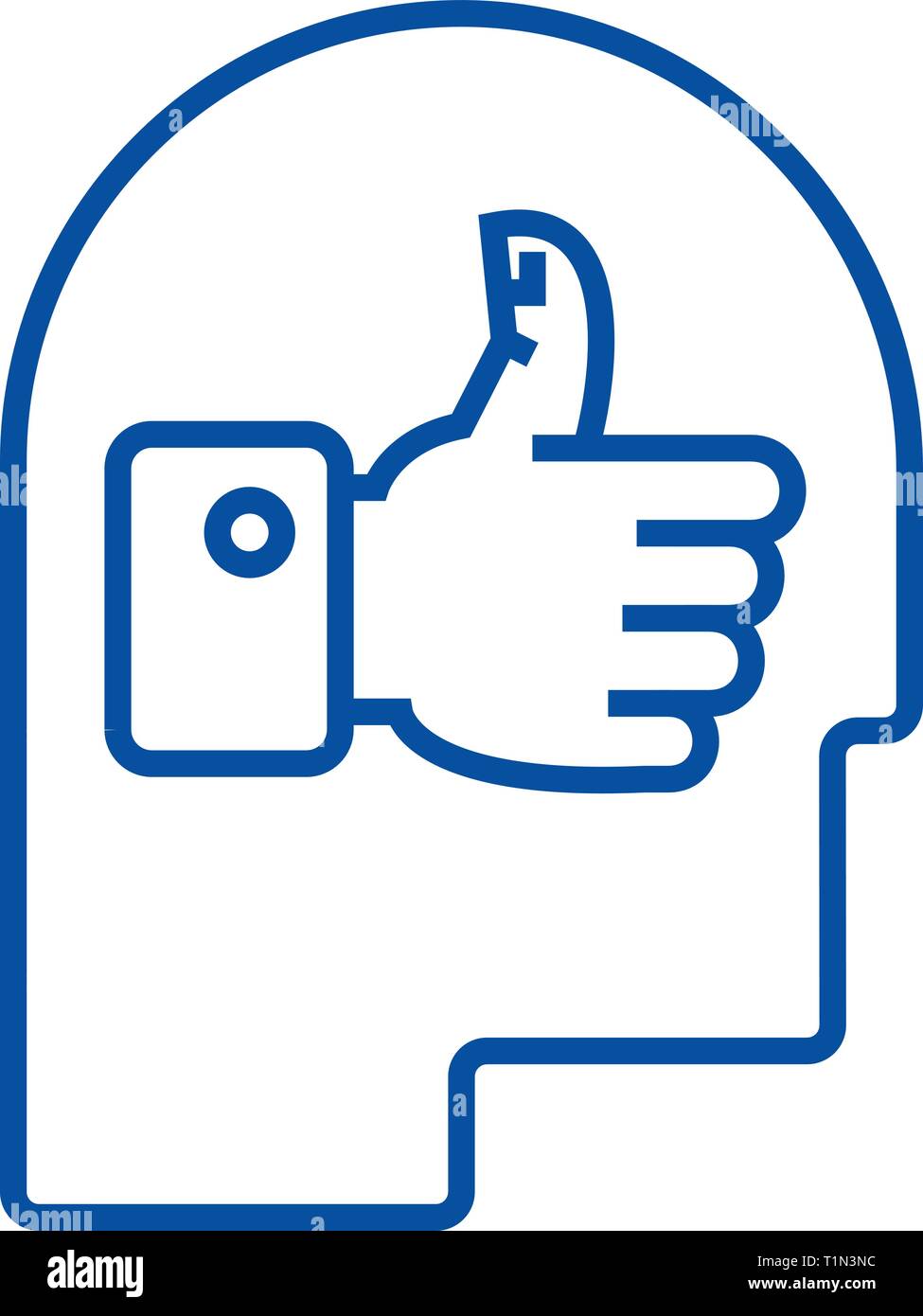 Good idea head line icon concept. Good idea head flat vector symbol ...