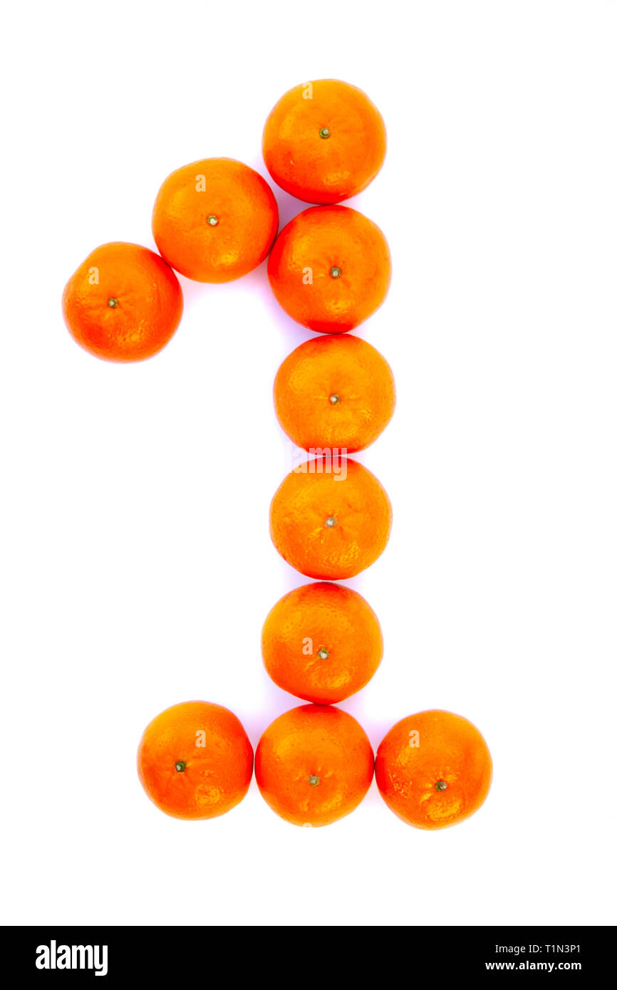 Number solved with tangerines isolated on white background. Mandarine ... Number solved with tangerines isolated on white background. Mandarine ...