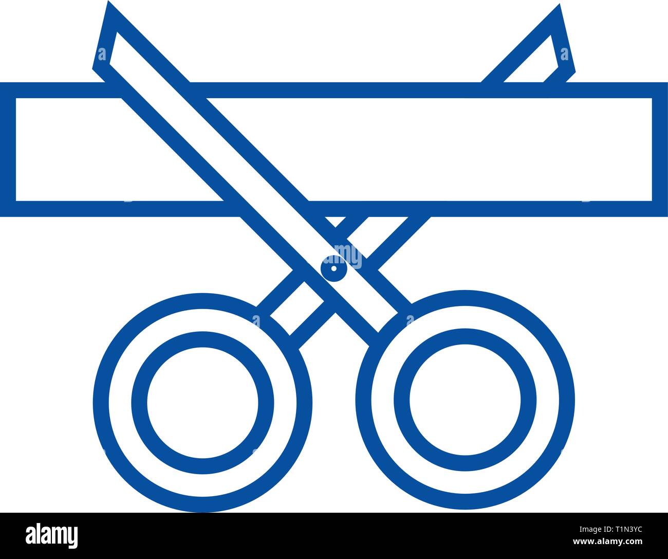 Grand opening line icon concept. Grand opening flat vector symbol, sign ...