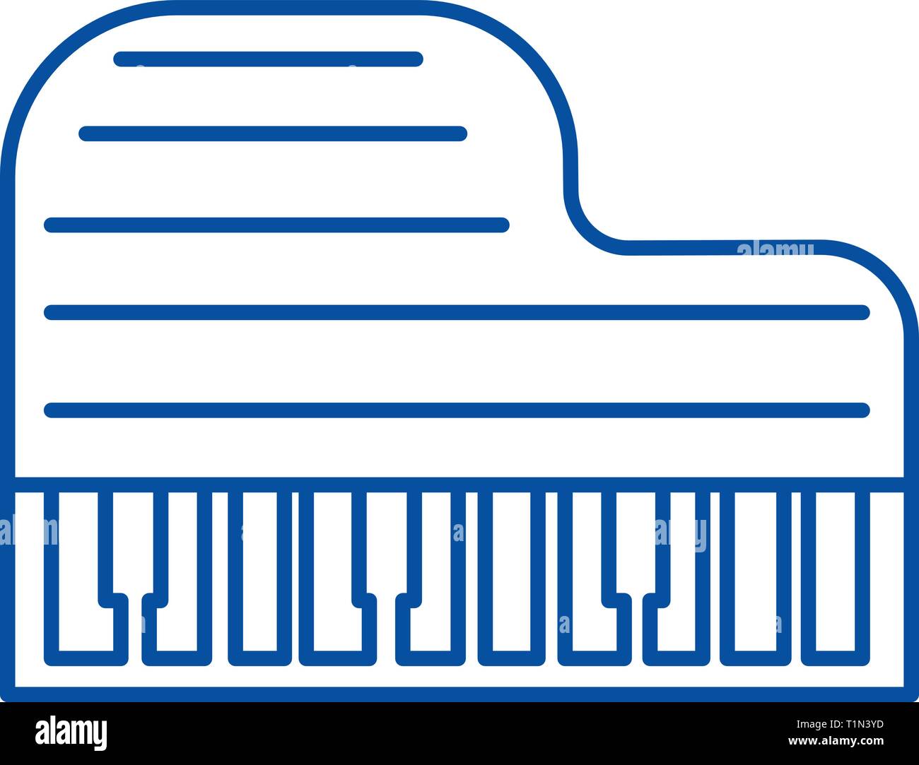 Grand piano line icon concept. Grand piano flat vector symbol, sign ...